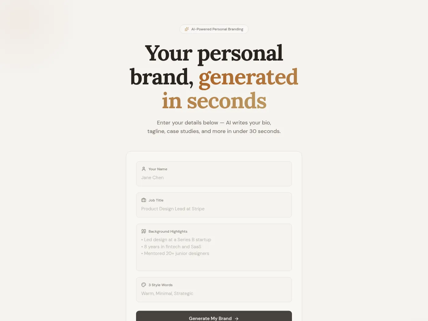 PersonaGen Site Builder