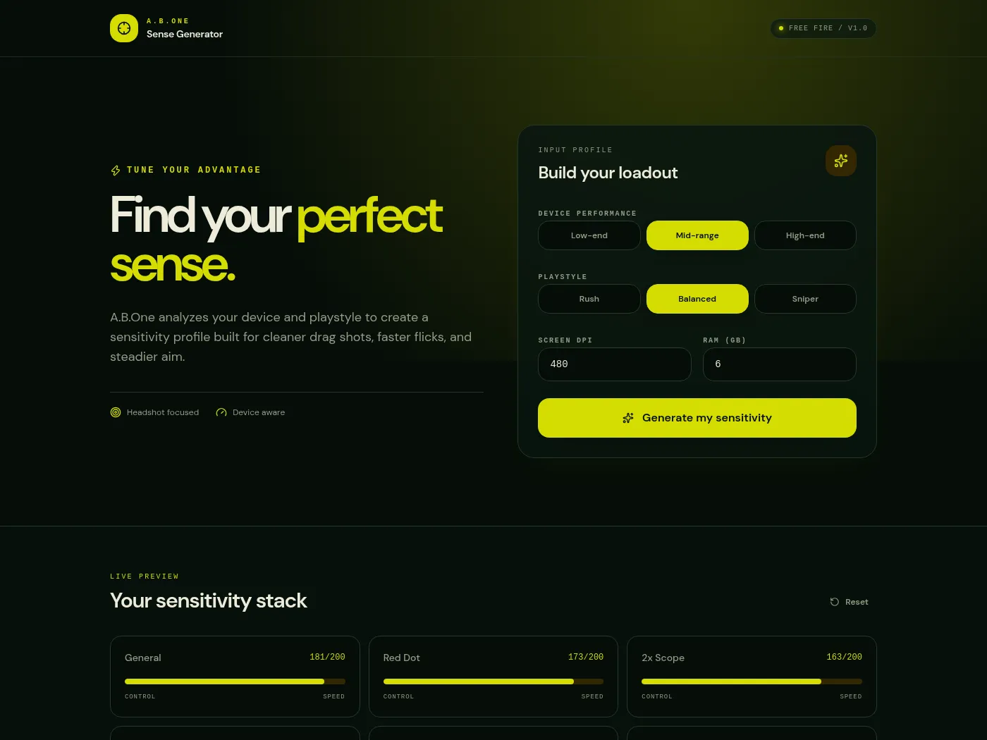 A.B.One Sense Generator
