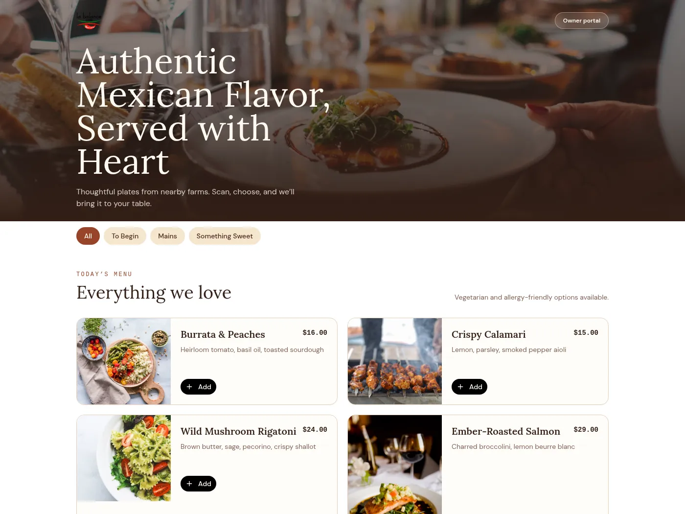 QR Menu & Ordering Hub