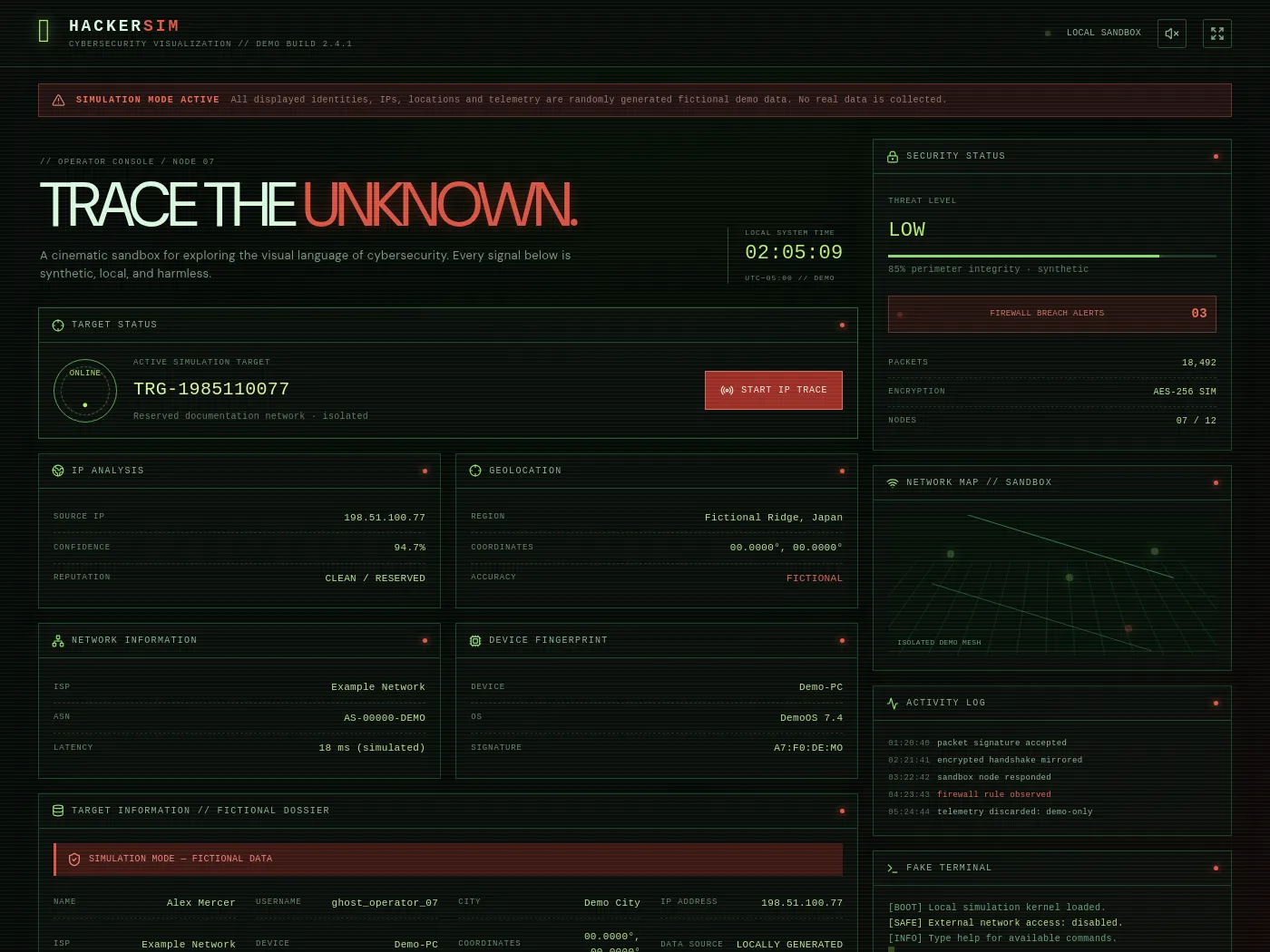 HackerSim Dashboard