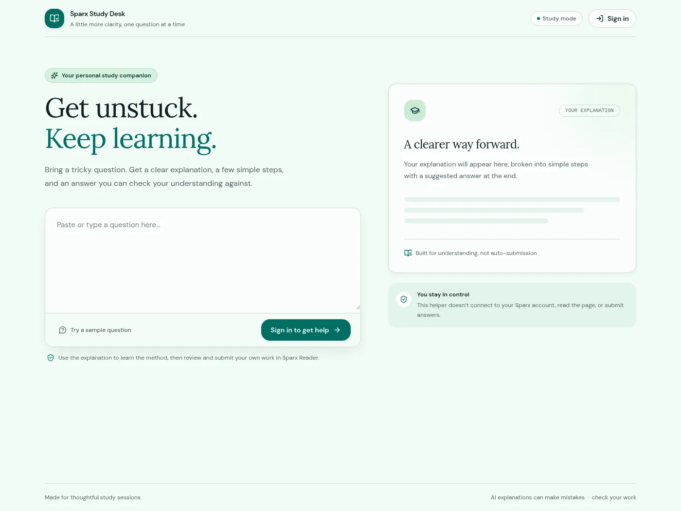 Sparx AI Answer Assistant