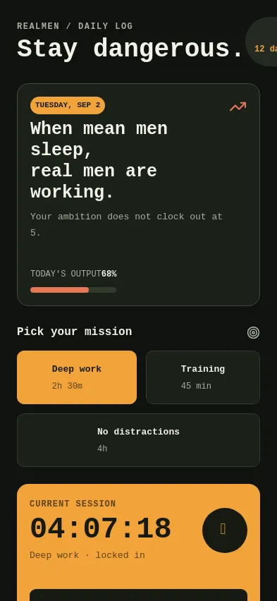 RealMen Hustle App