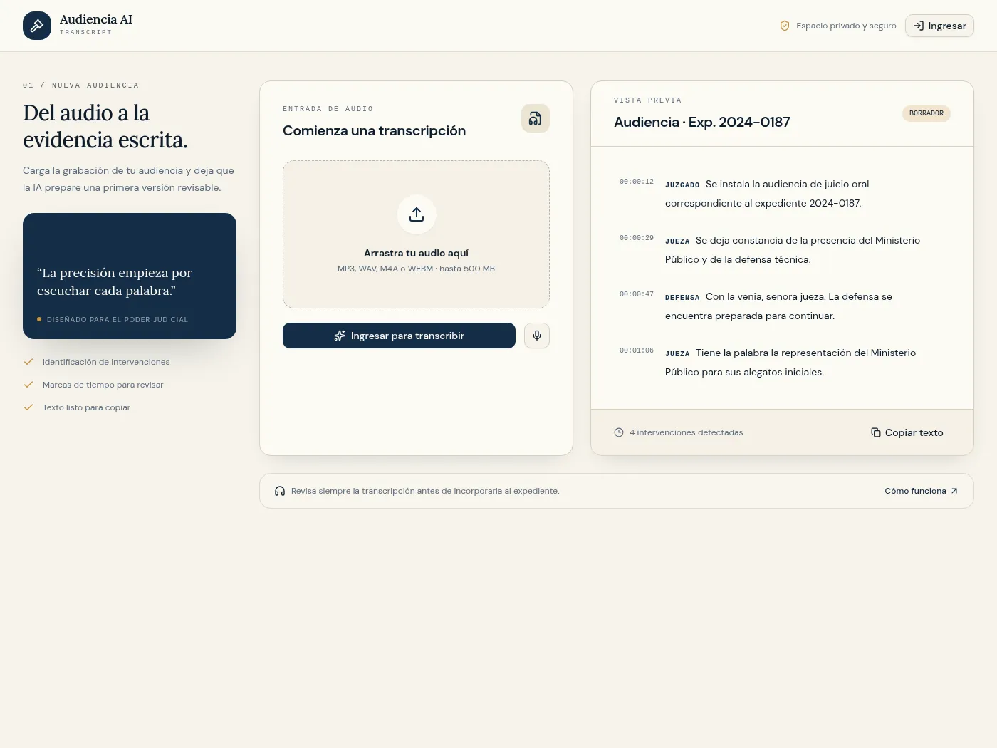 Audiencia AI Transcript