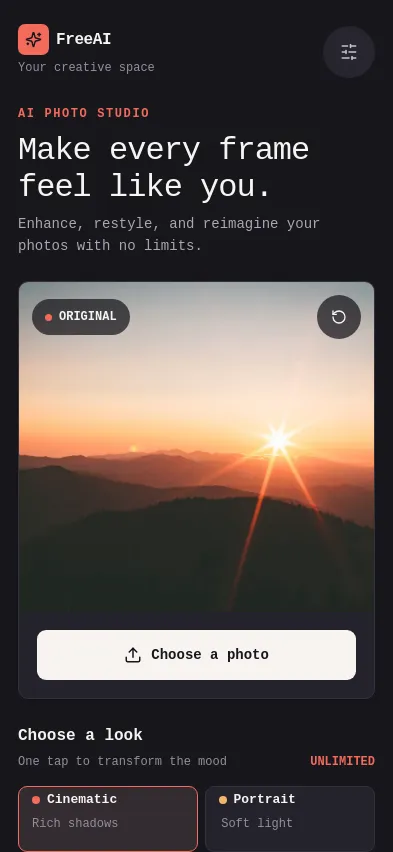 FreeAI Photo Editor