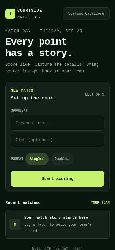 TennisMatch Logger