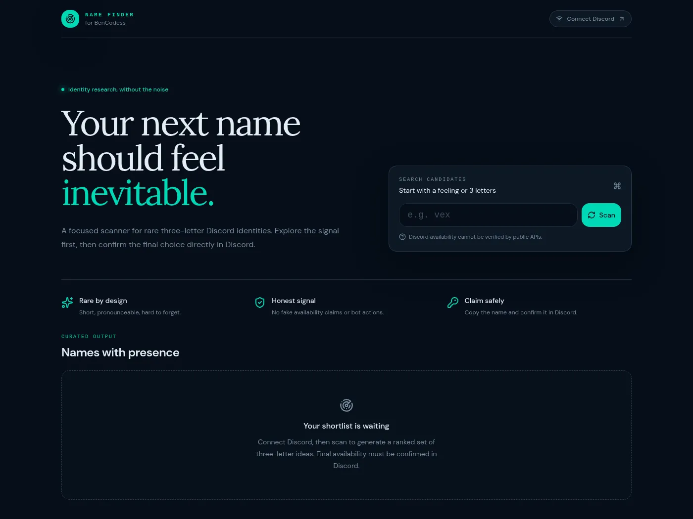 Discord Name Finder