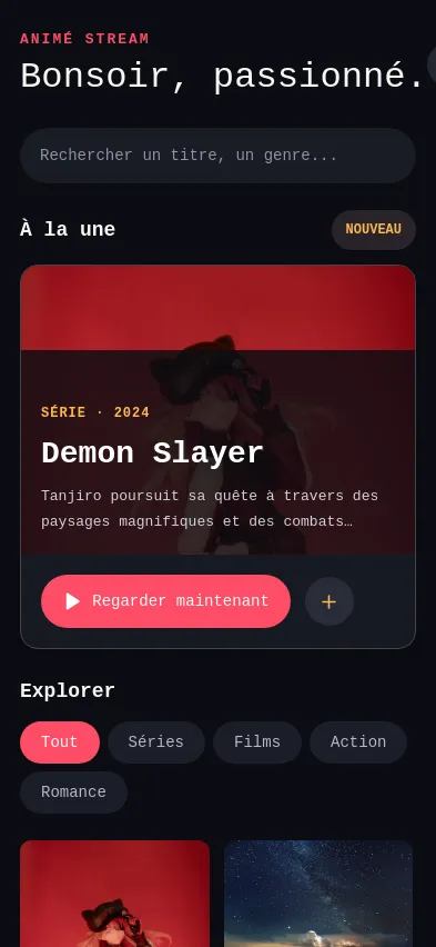 Animé Stream Mobile