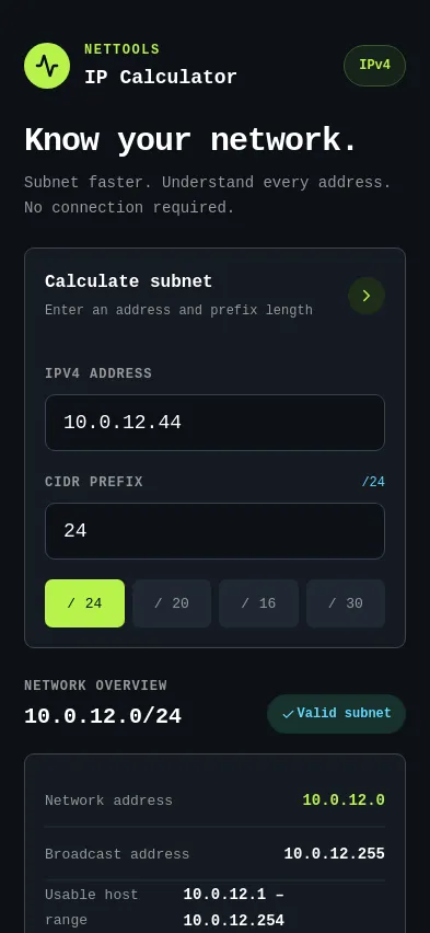 IP Calculator Mobile