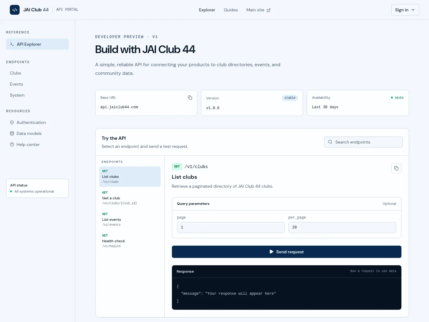 JAI Club 44 API Portal