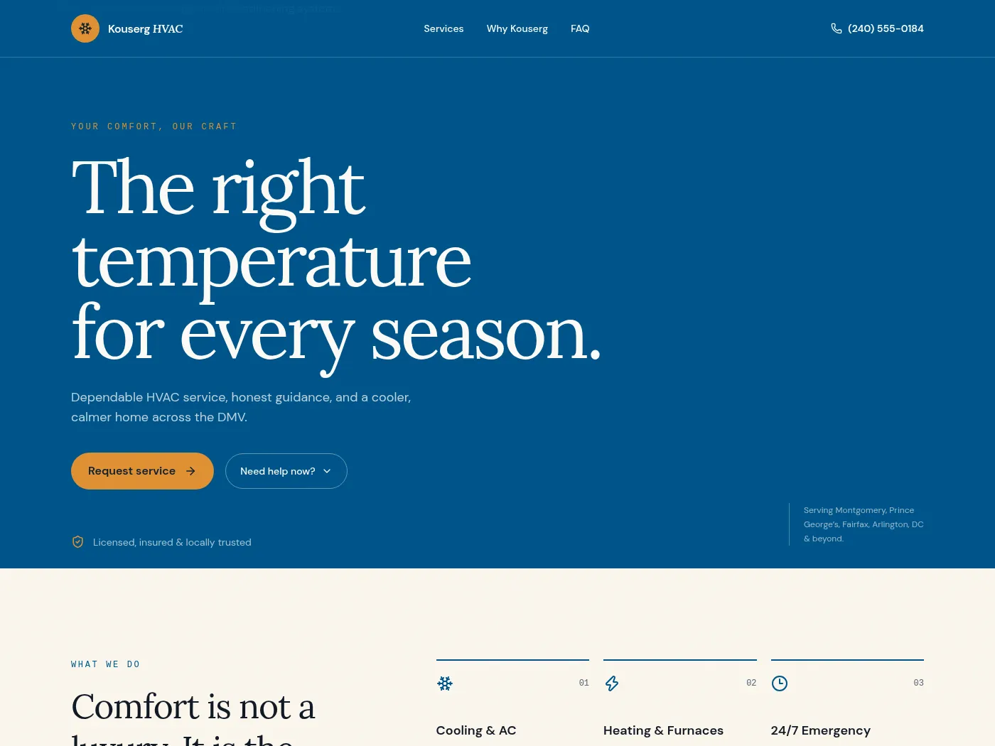 Kouserg HVAC Website