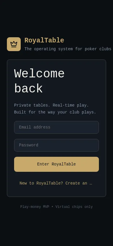 RoyalTable Poker Clubs