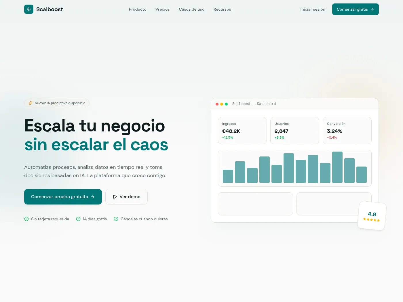 Scalboost SaaS Page