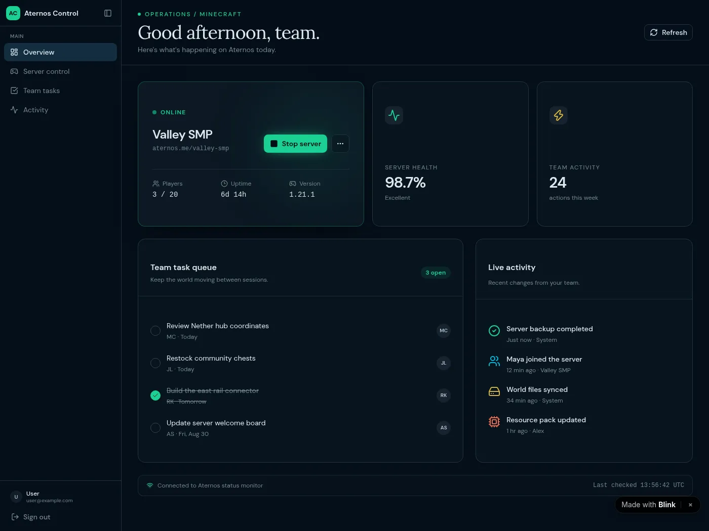 Aternos Server Control