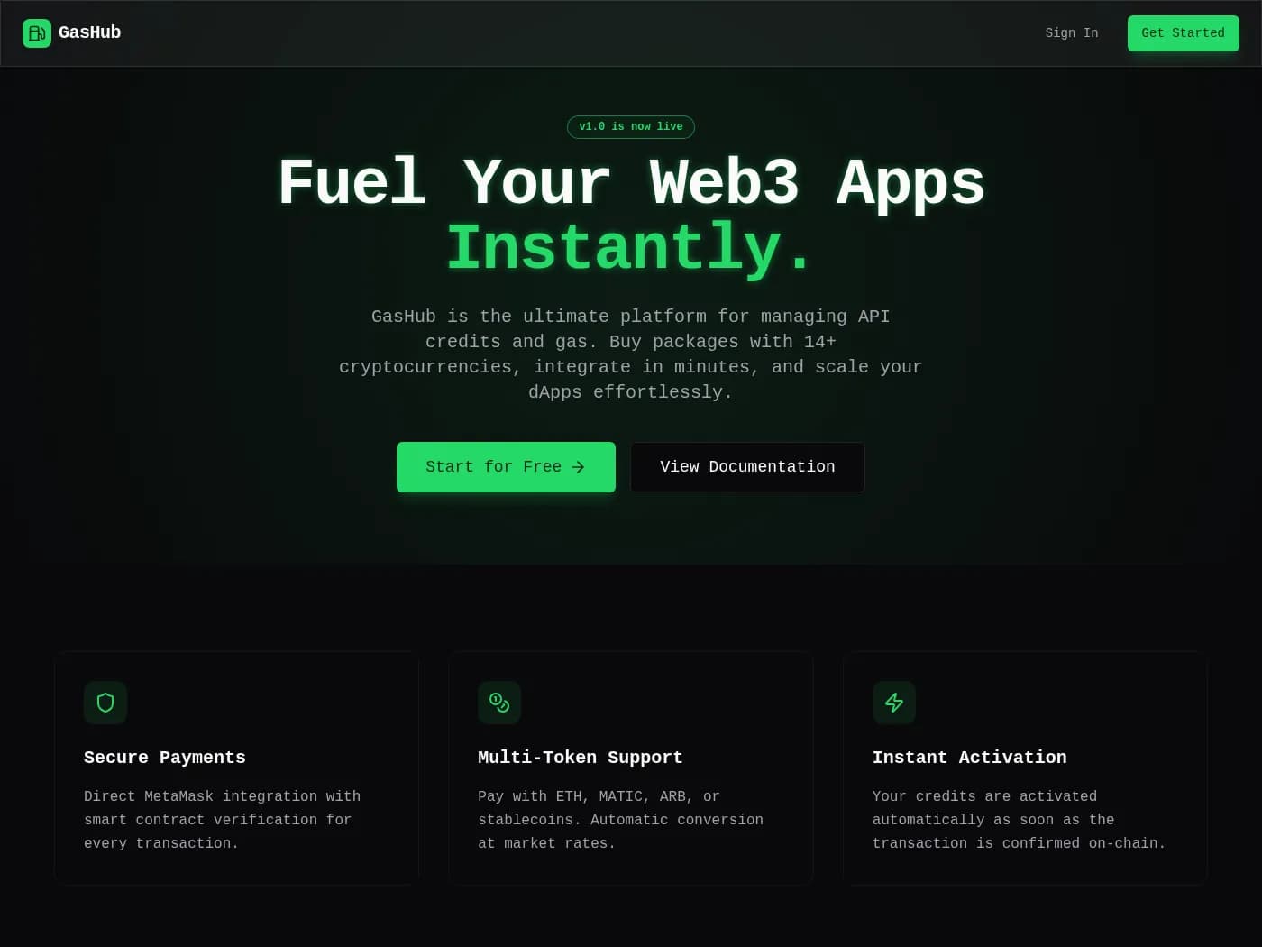 GasHub Multi-Token Dashboard