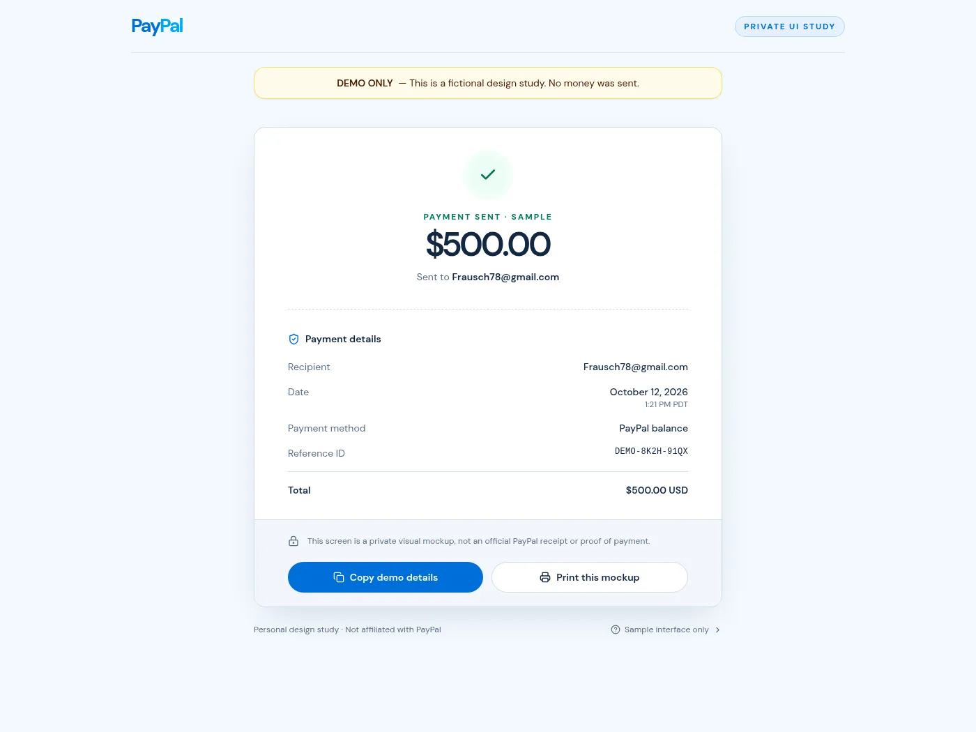 Payment Confirmation Page
