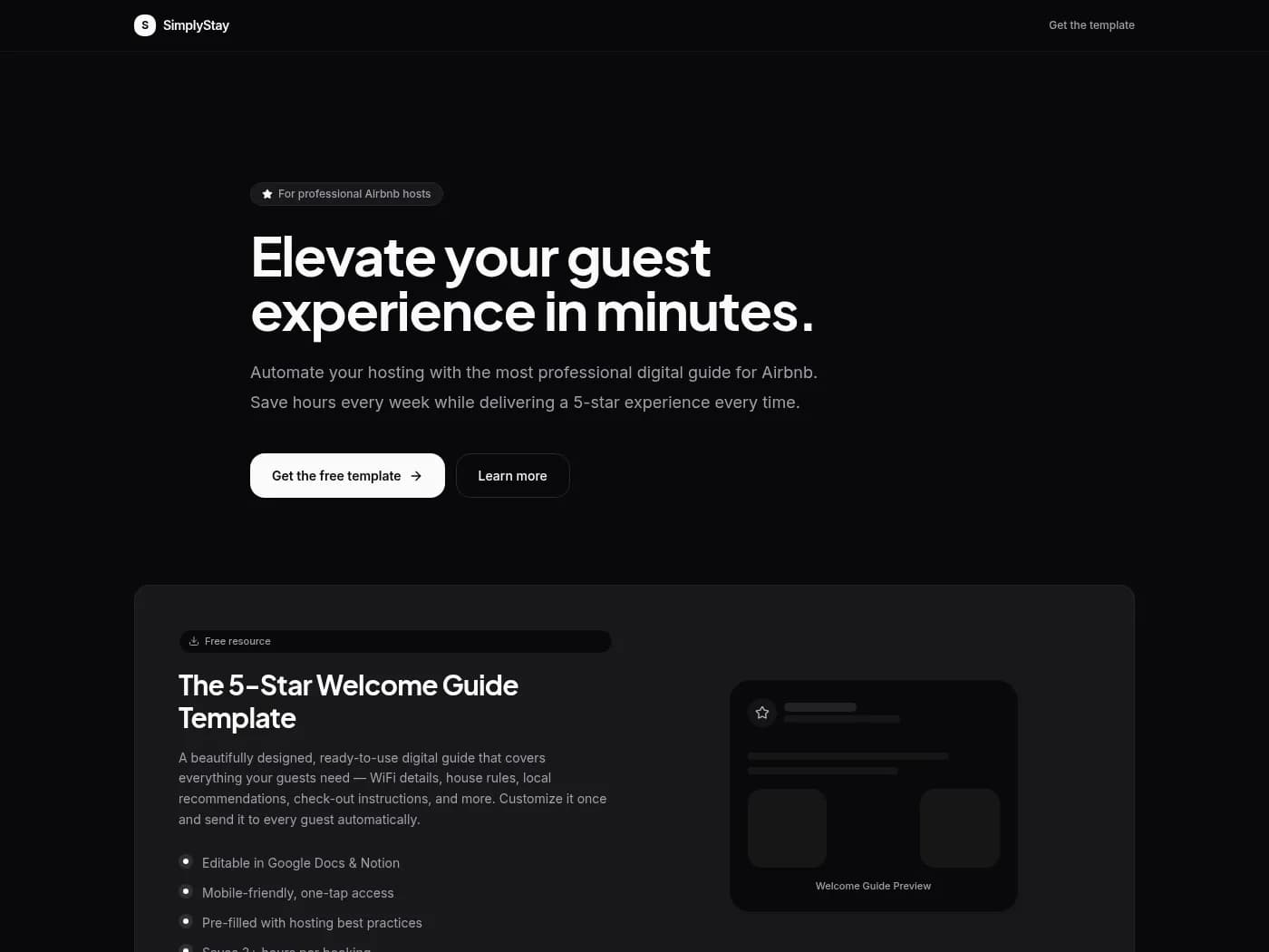 SimplyStay SaaS Landing
