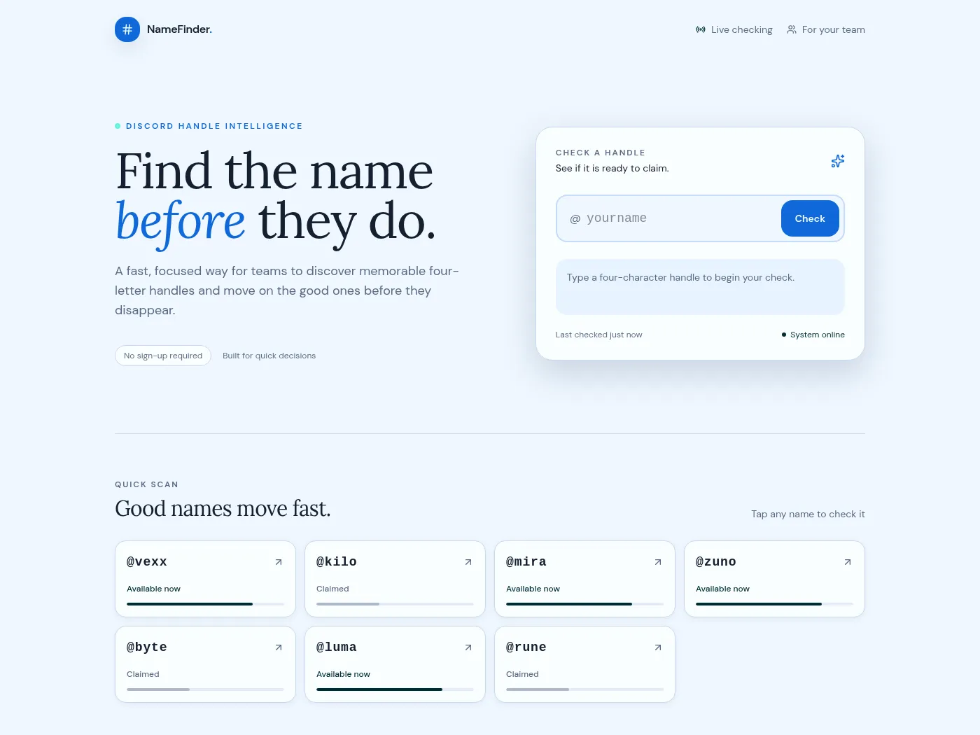 Discord NameFinder