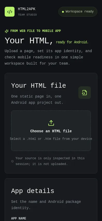 HTML2APK Converter
