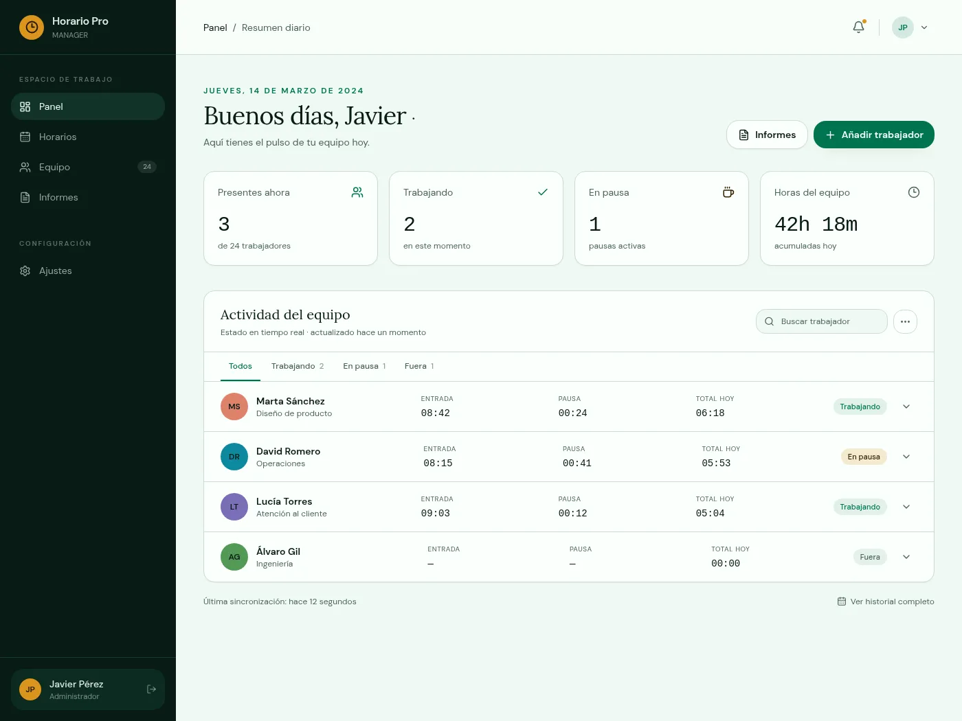 Horario Pro Manager