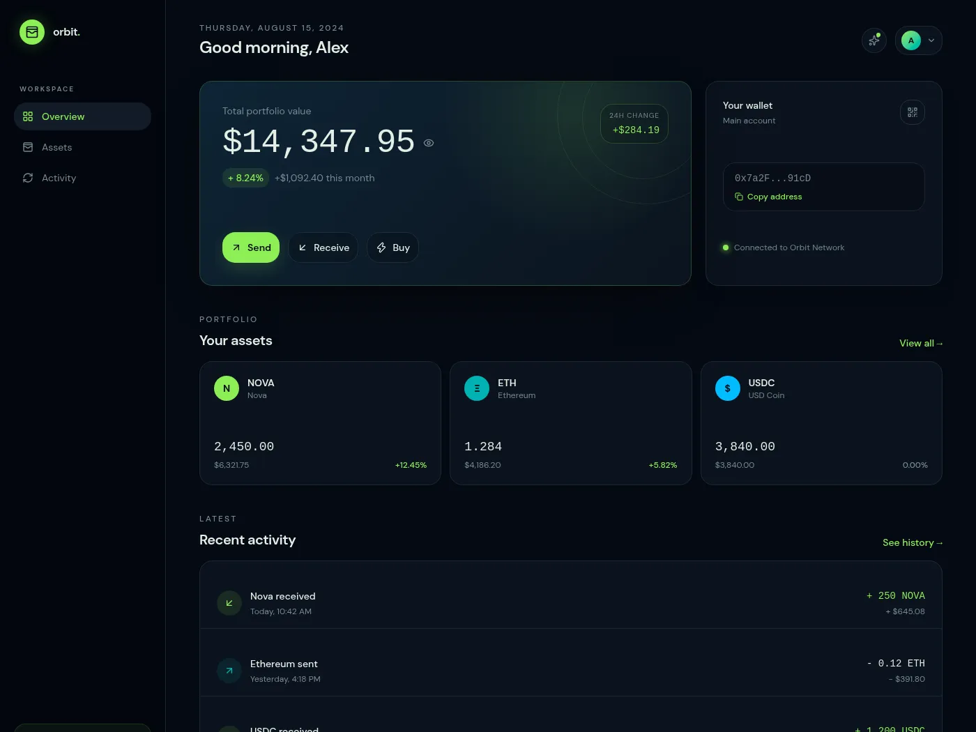 Roleplay Crypto Wallet UI
