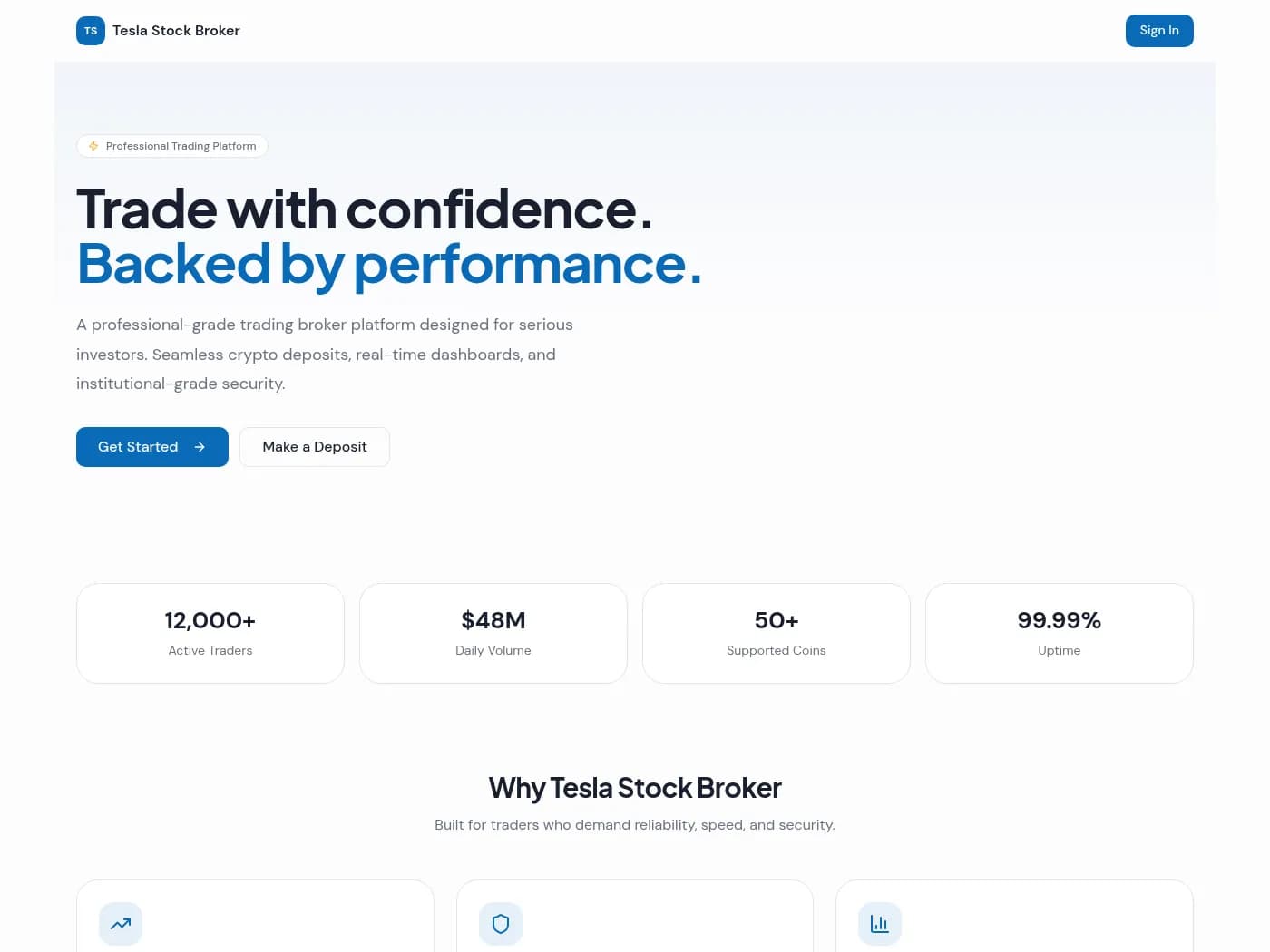 Tesla Stock Broker Platform