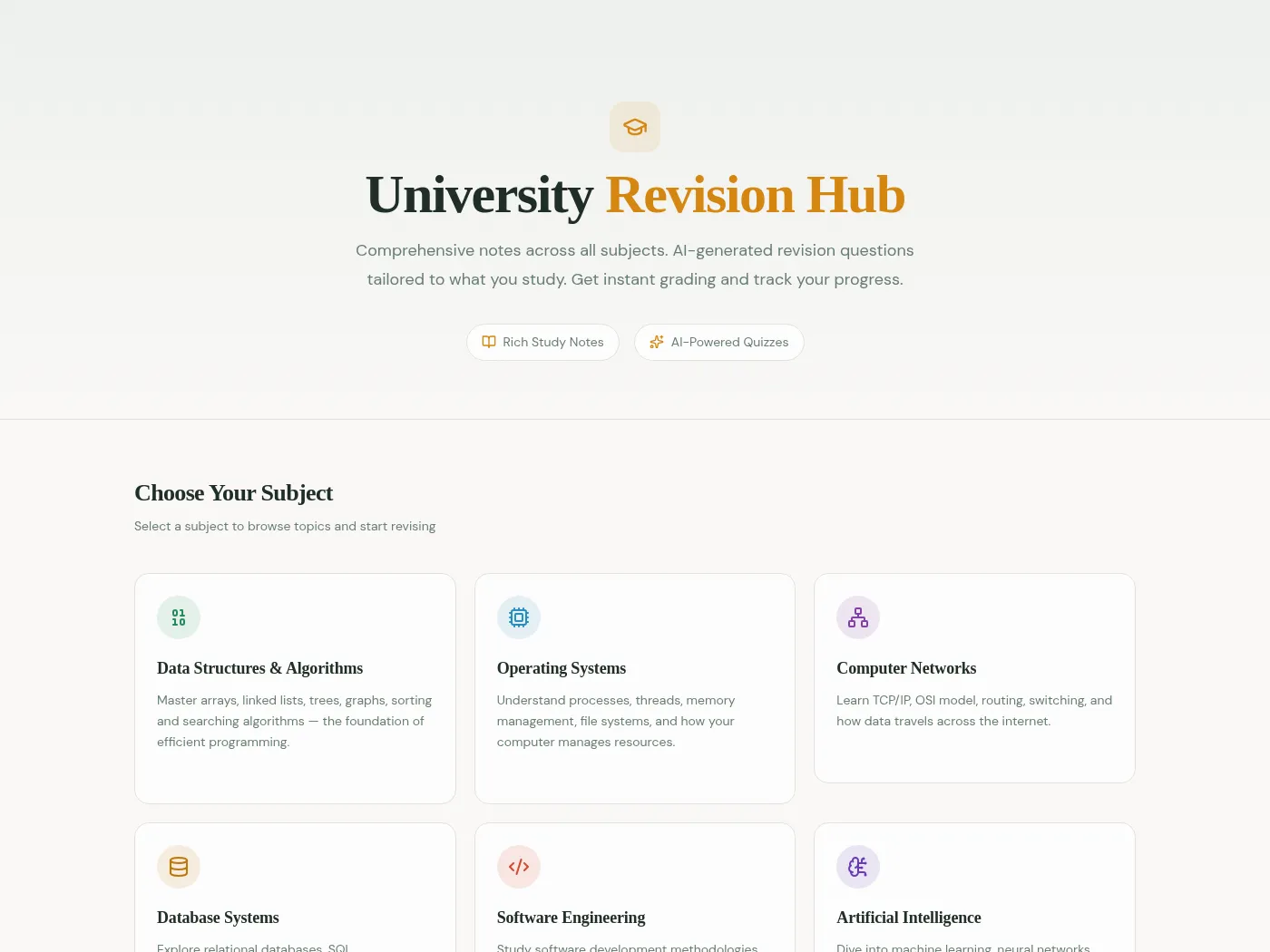 University Revision Hub