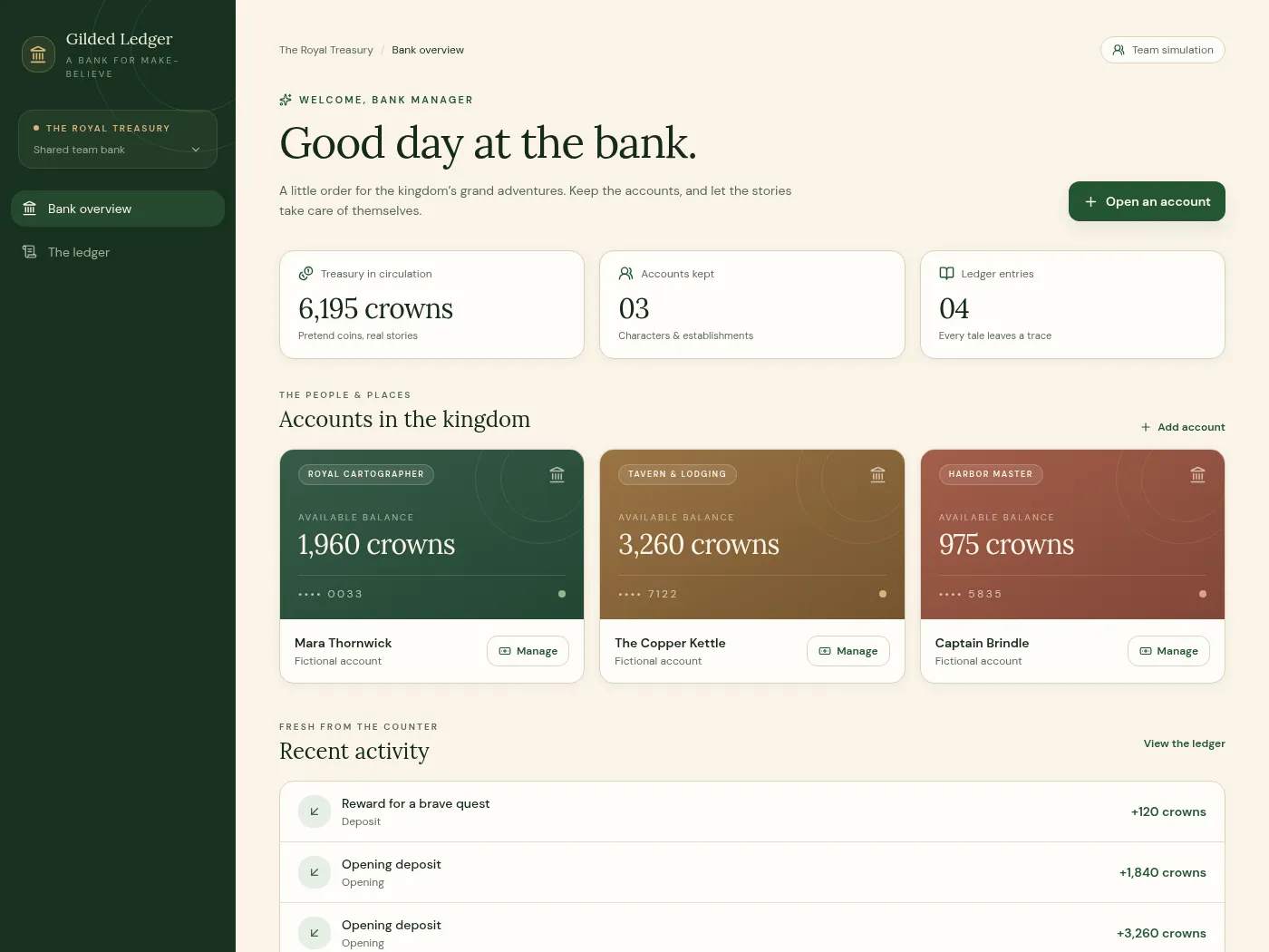 LARP Bank Simulator