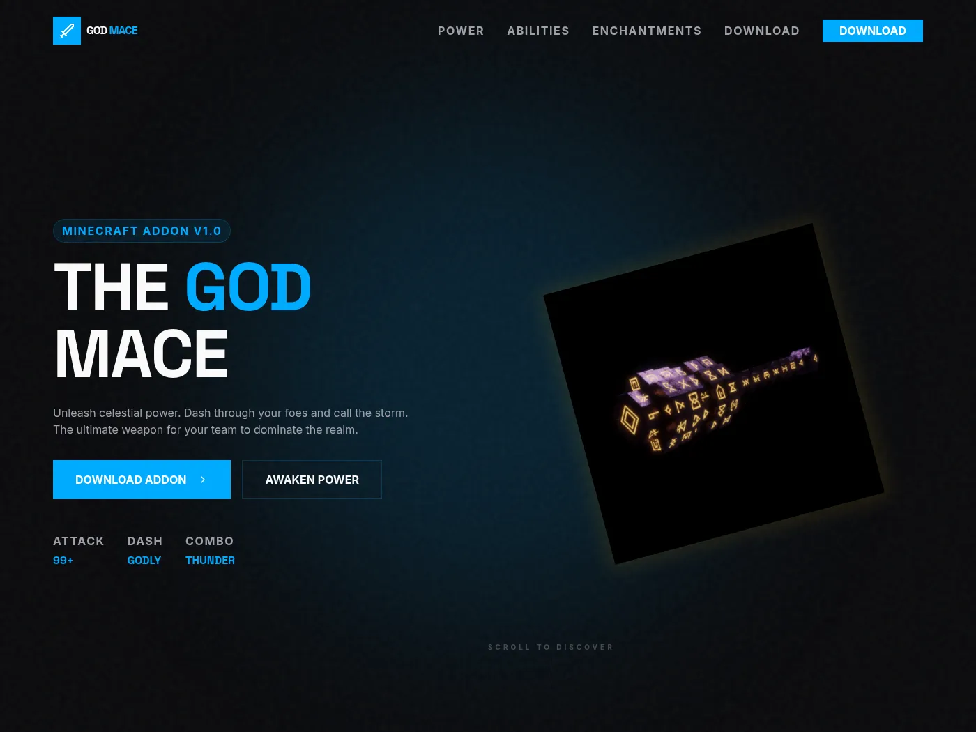 God Mace Minecraft Addon