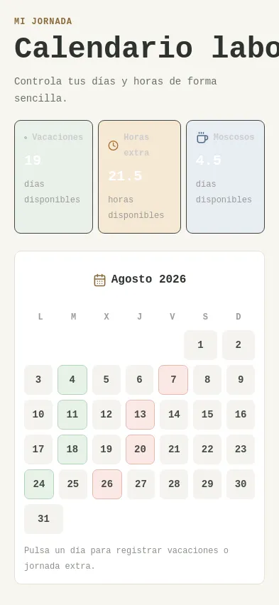 Calendario Laboral Móvil
