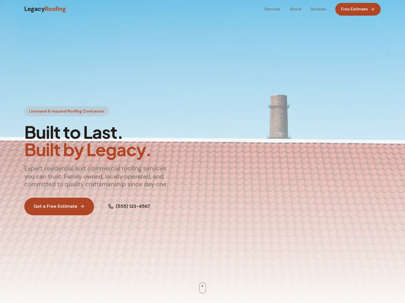 Legacy Roofing Landing Site