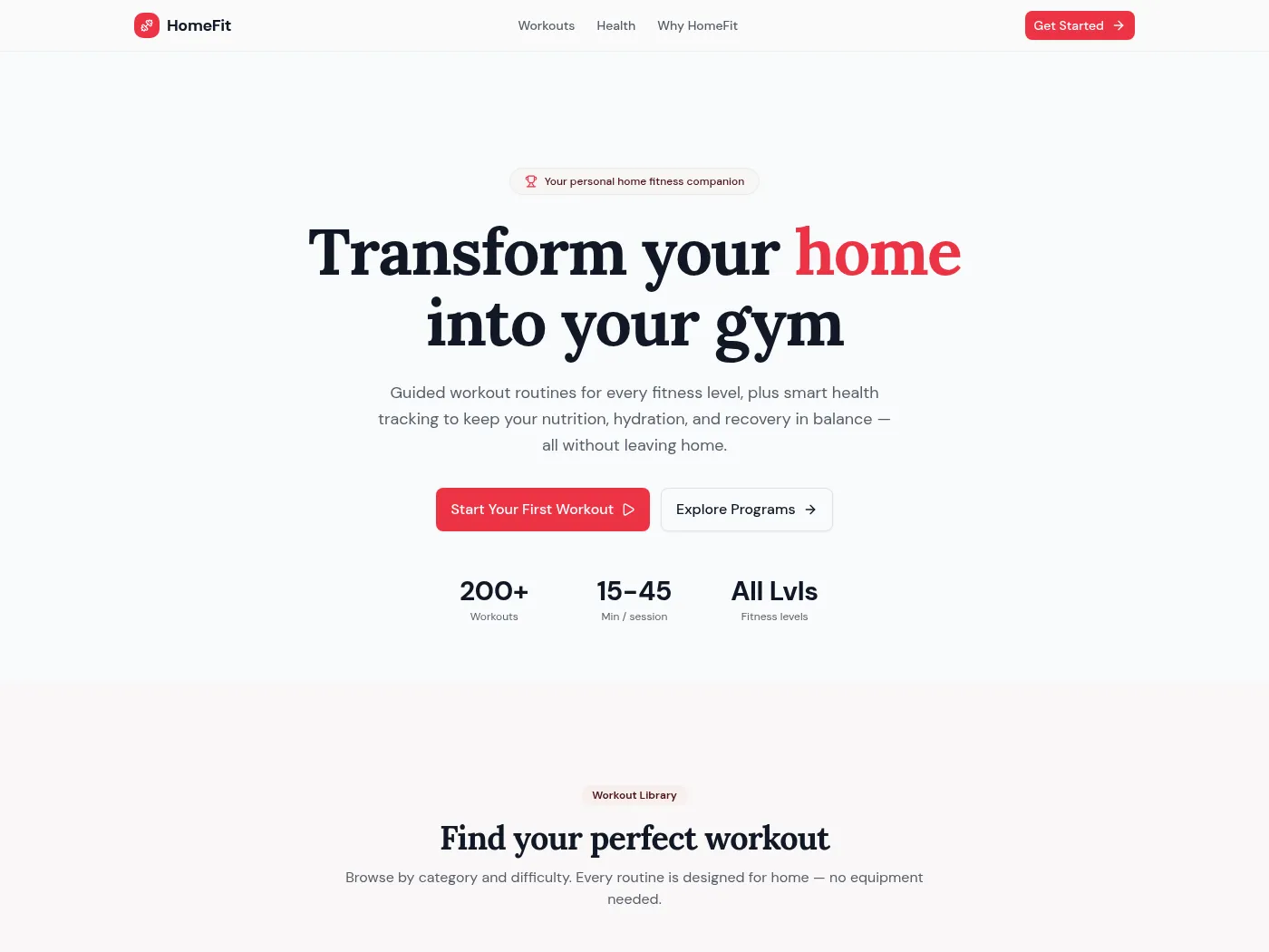HomeFit Health Tracker