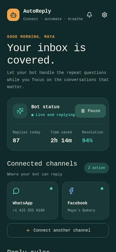 AutoReply Bot Connect