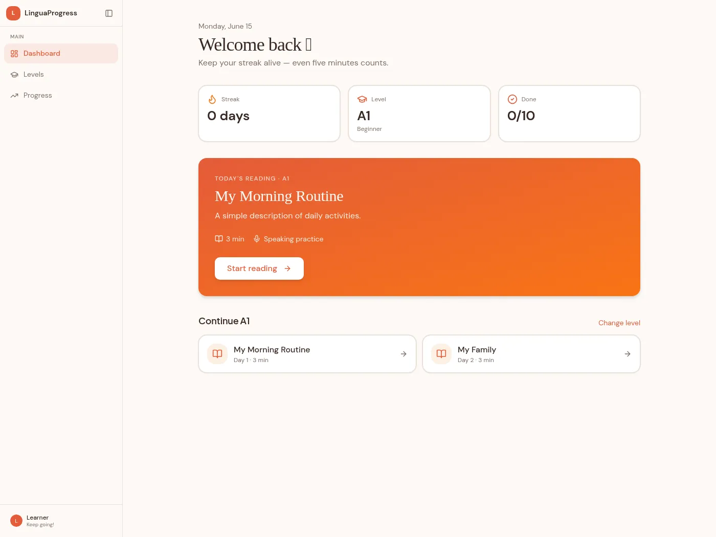 LinguaProgress App