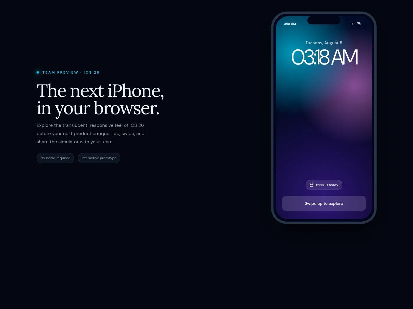 iOS 26 Web Simulator