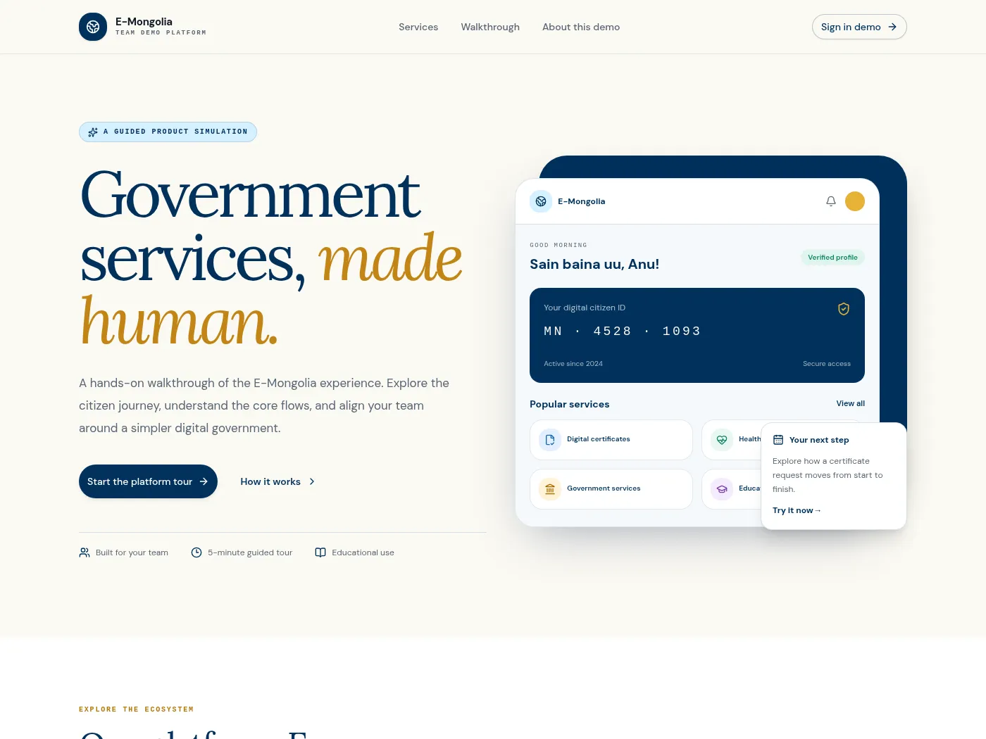 E-Mongolia Demo Platform