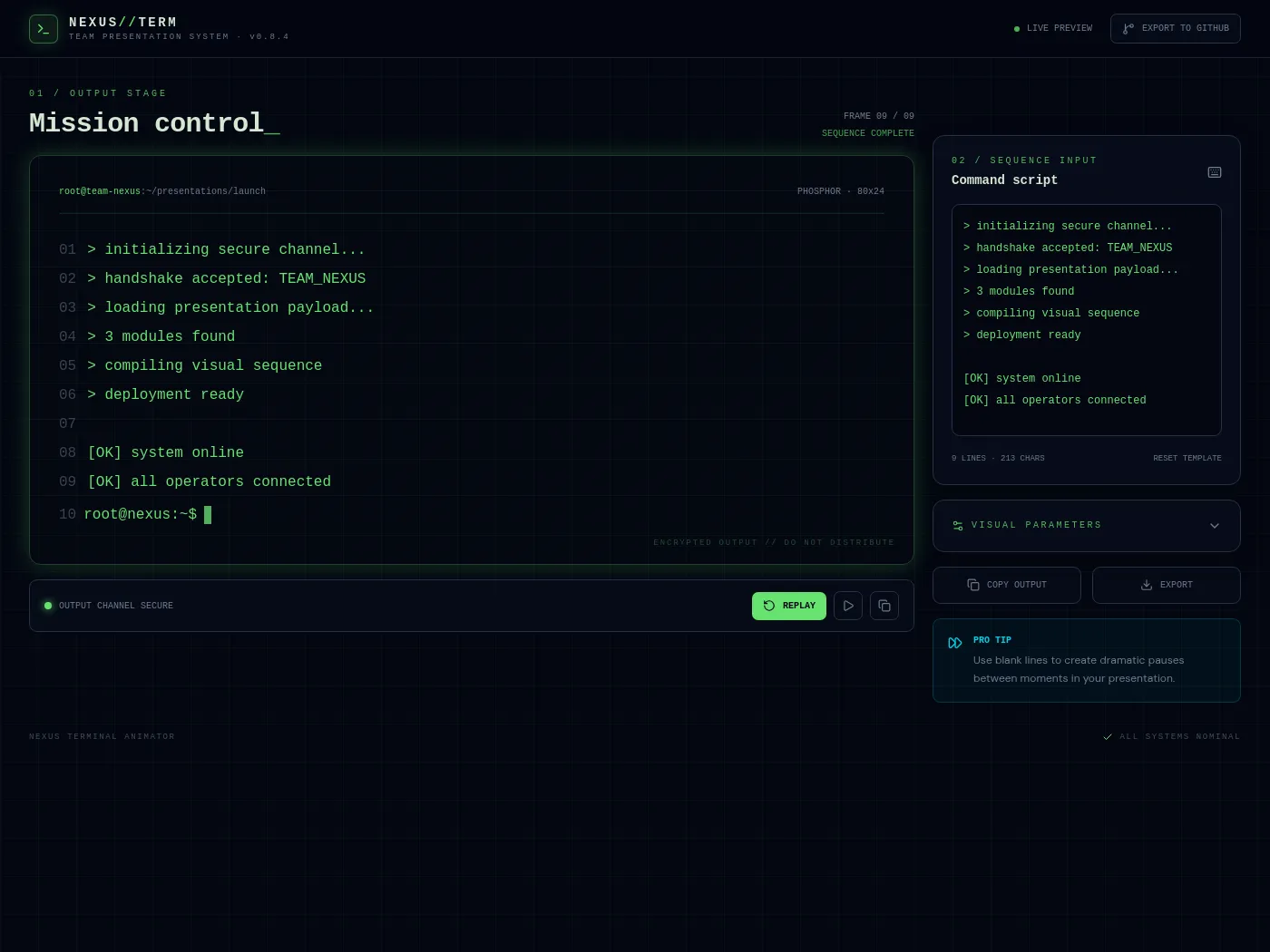 Hacker Terminal Web App
