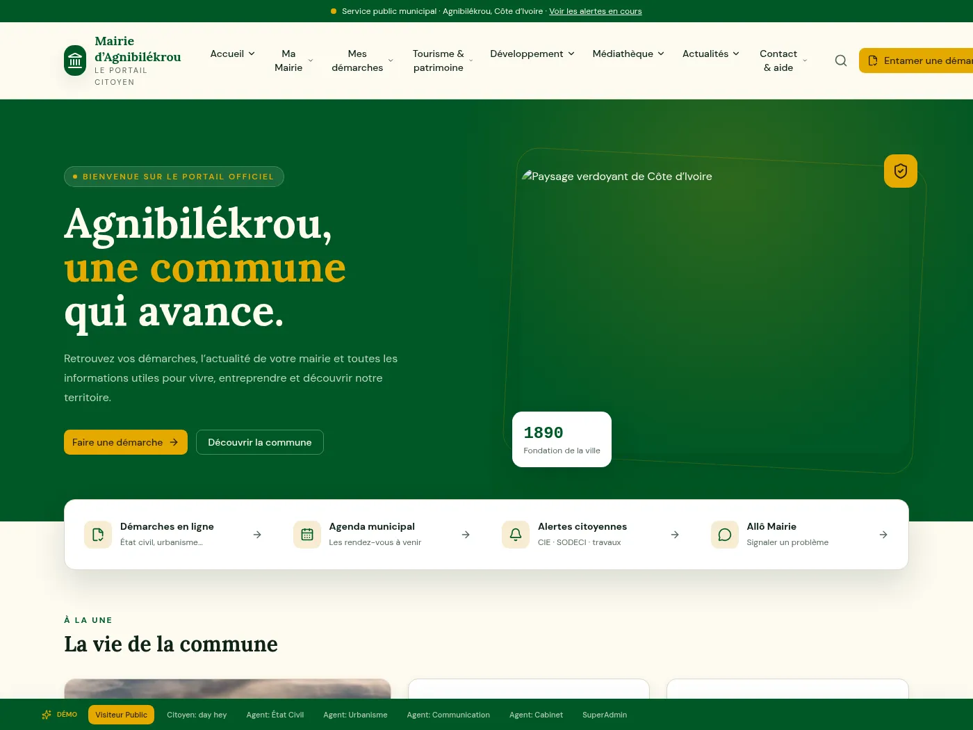 Agnibilékrou Mairie Portal