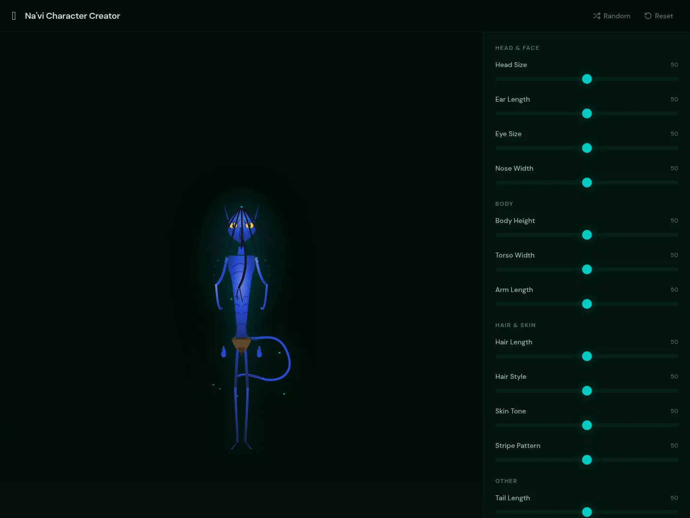 Na’vi Character Creator