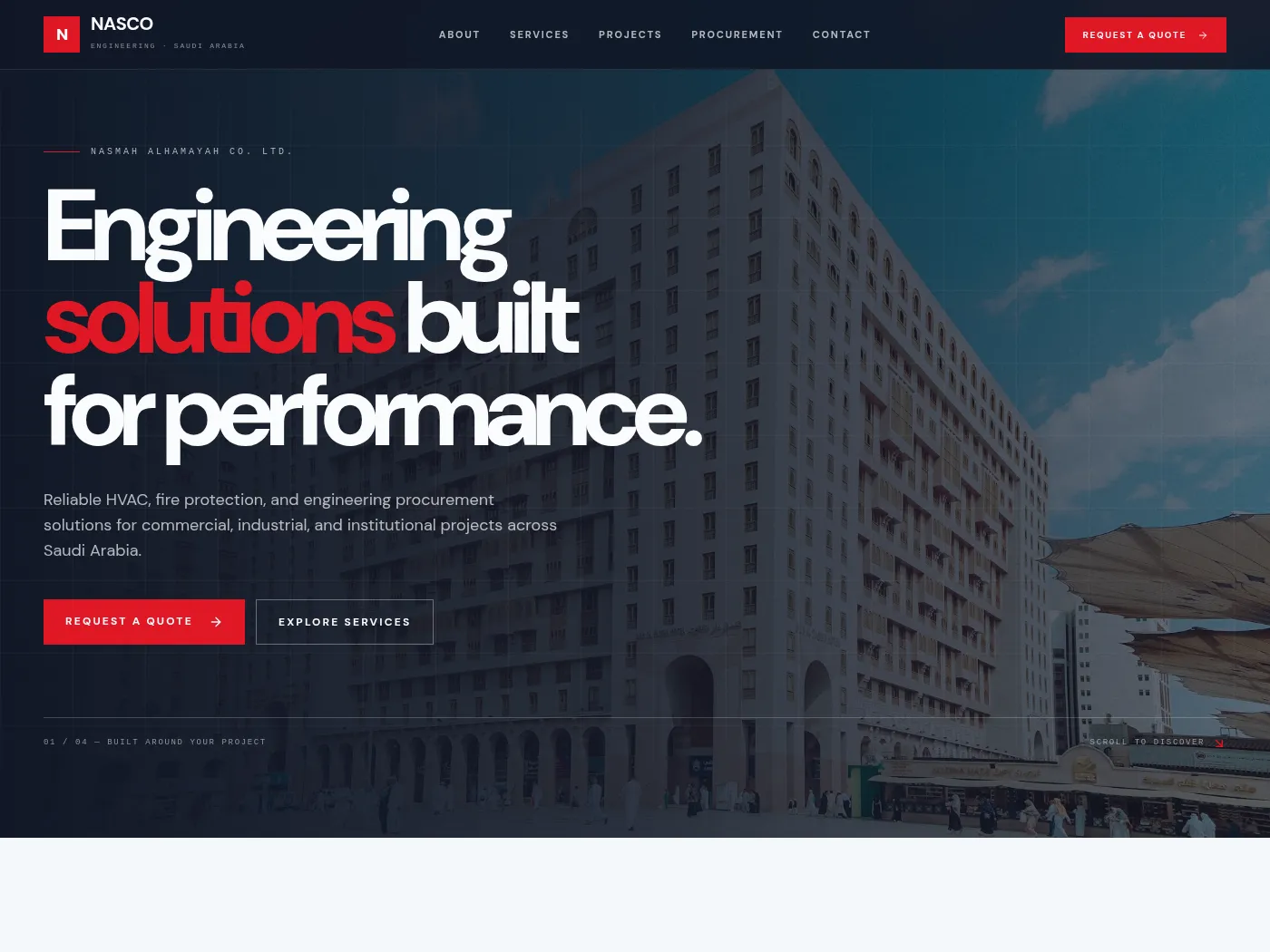NASCO Engineering Landing Page