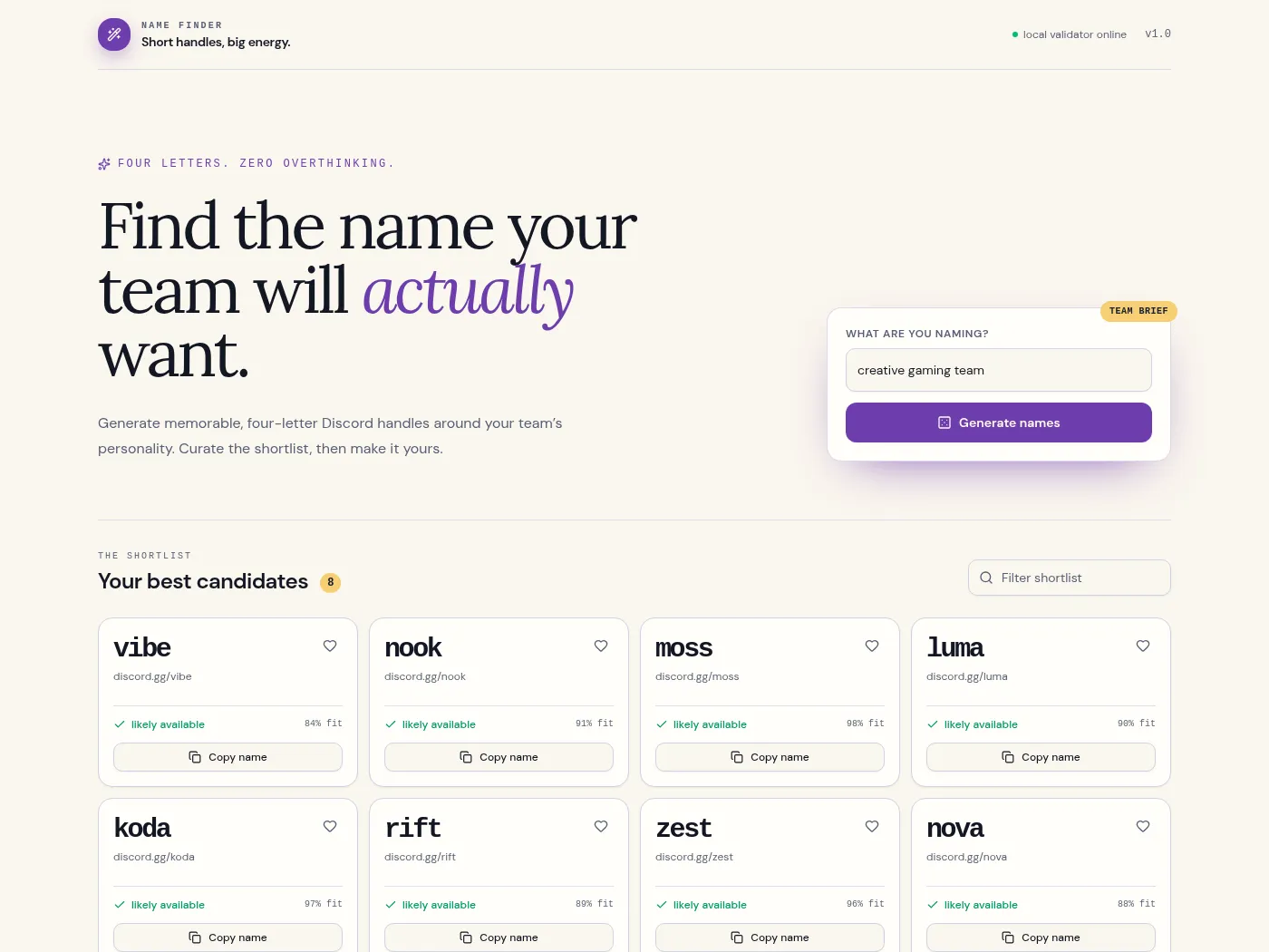 Discord Name Finder