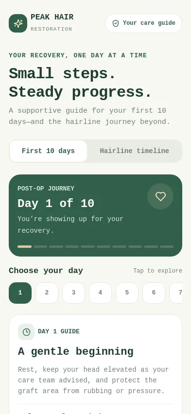 Peak Hair Post-Op App