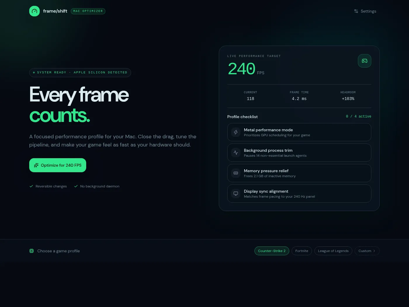 Mac FPS Optimizer