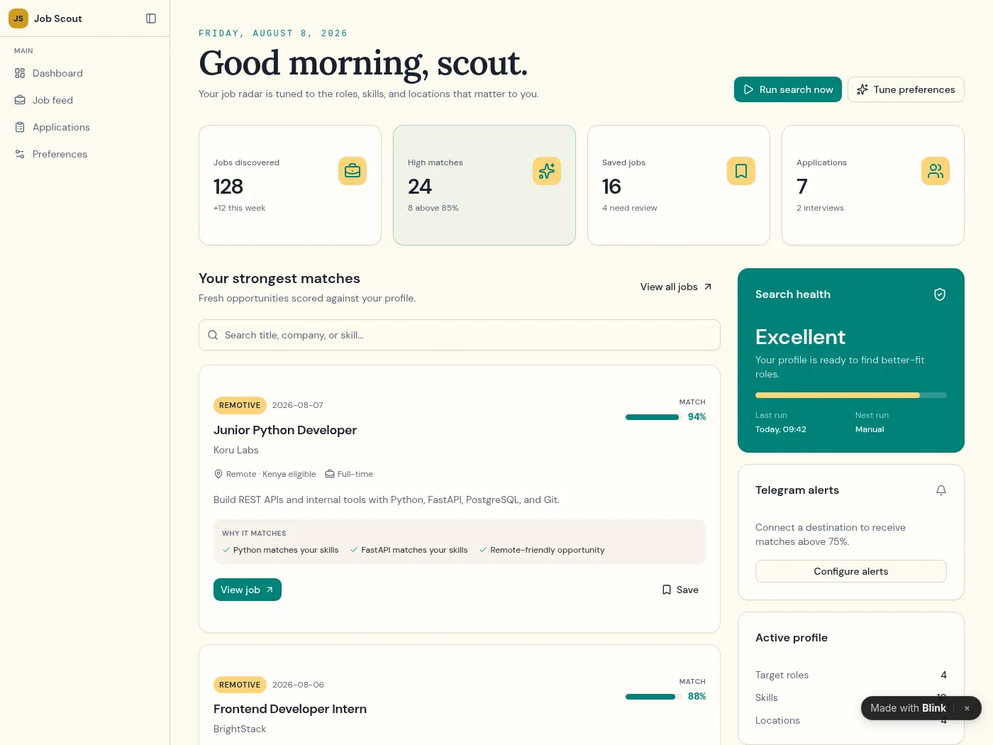 Job Scout: AI Job Alerts