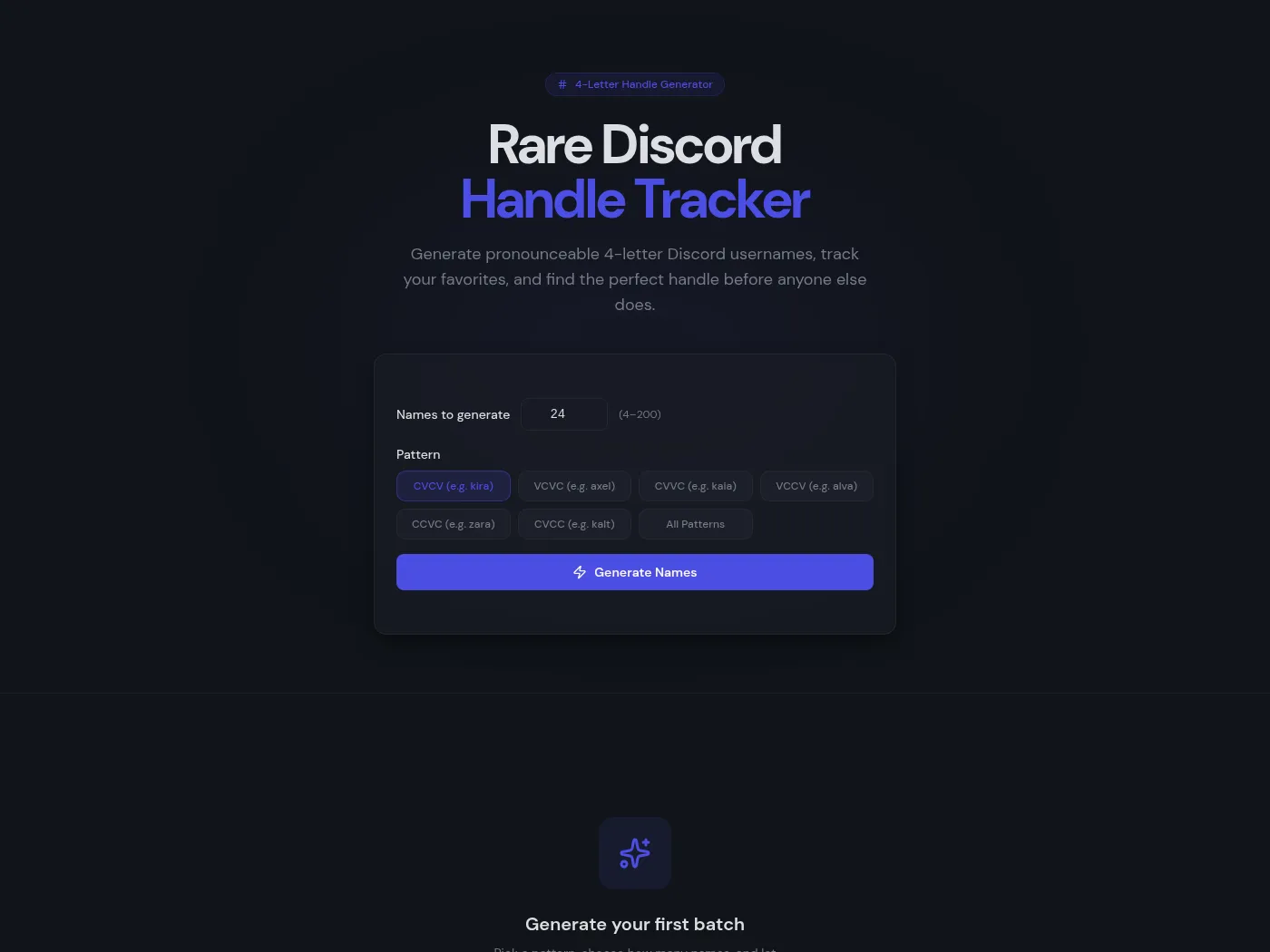 Rare Discord Handle Tracker