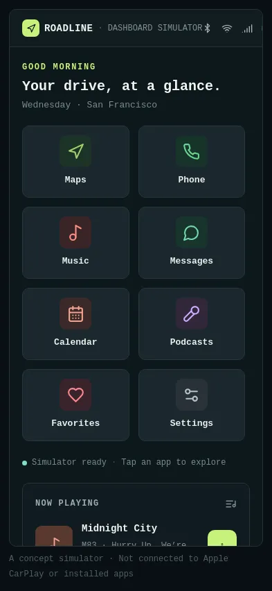 Simulate CarPlay Dashboard