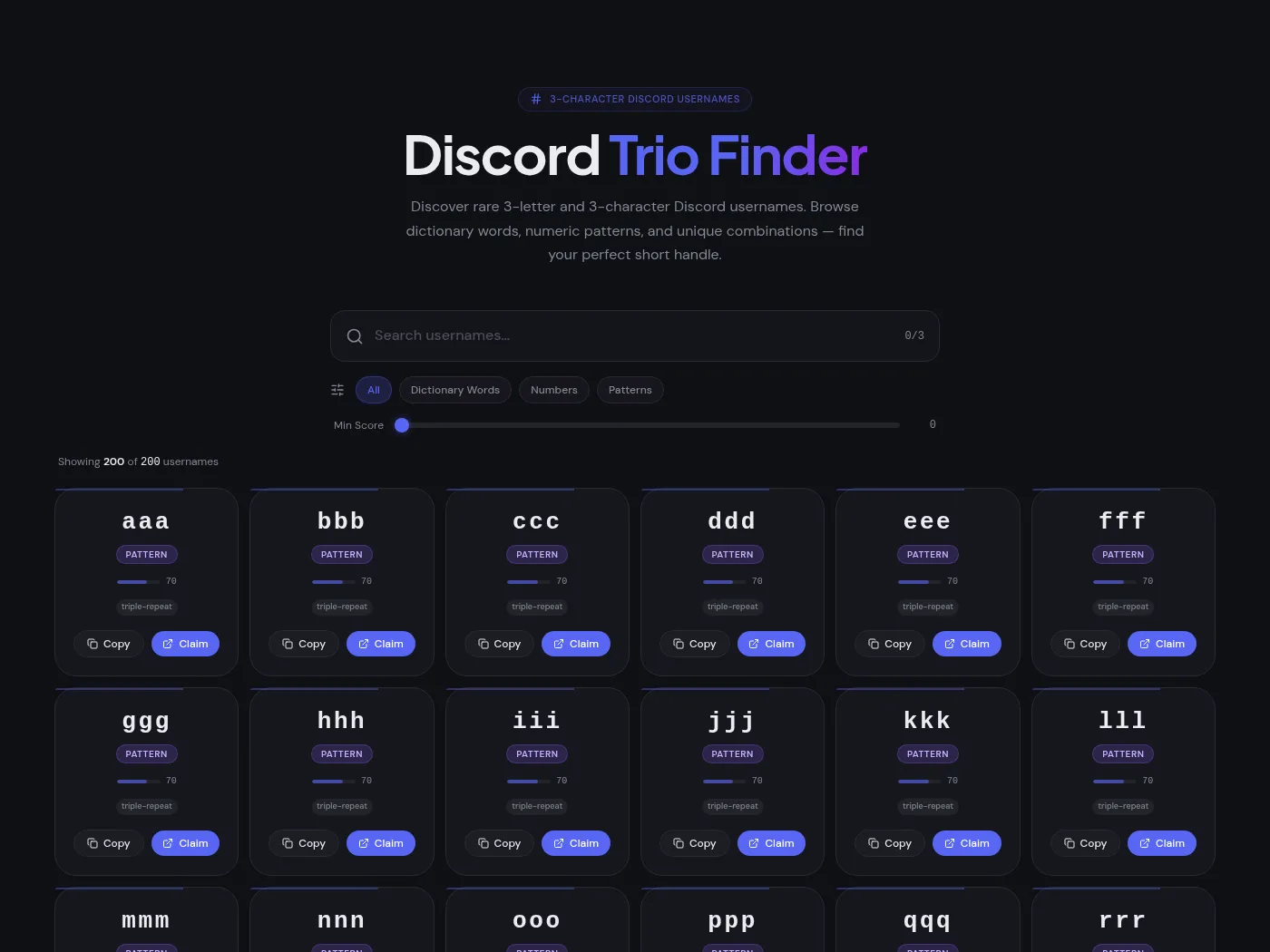 Discord Trio Finder