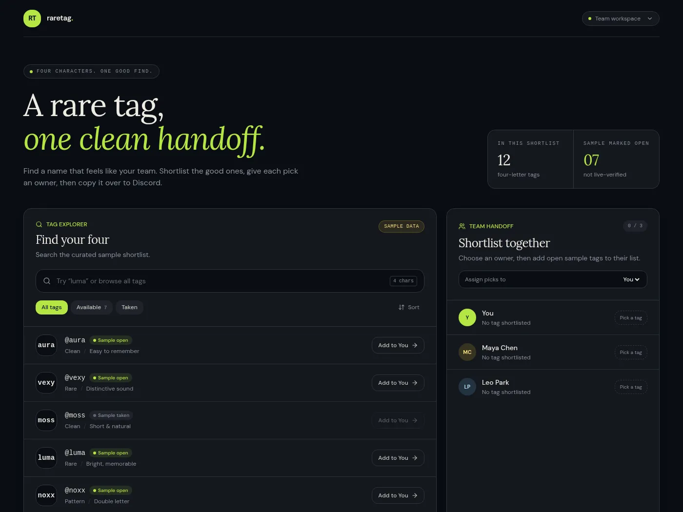 RareTag Finder