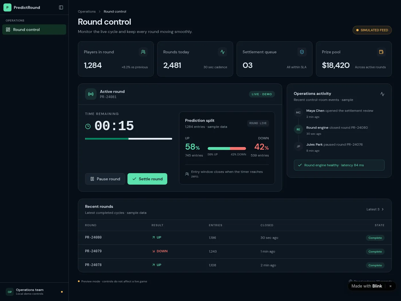 PredictRound Admin Panel