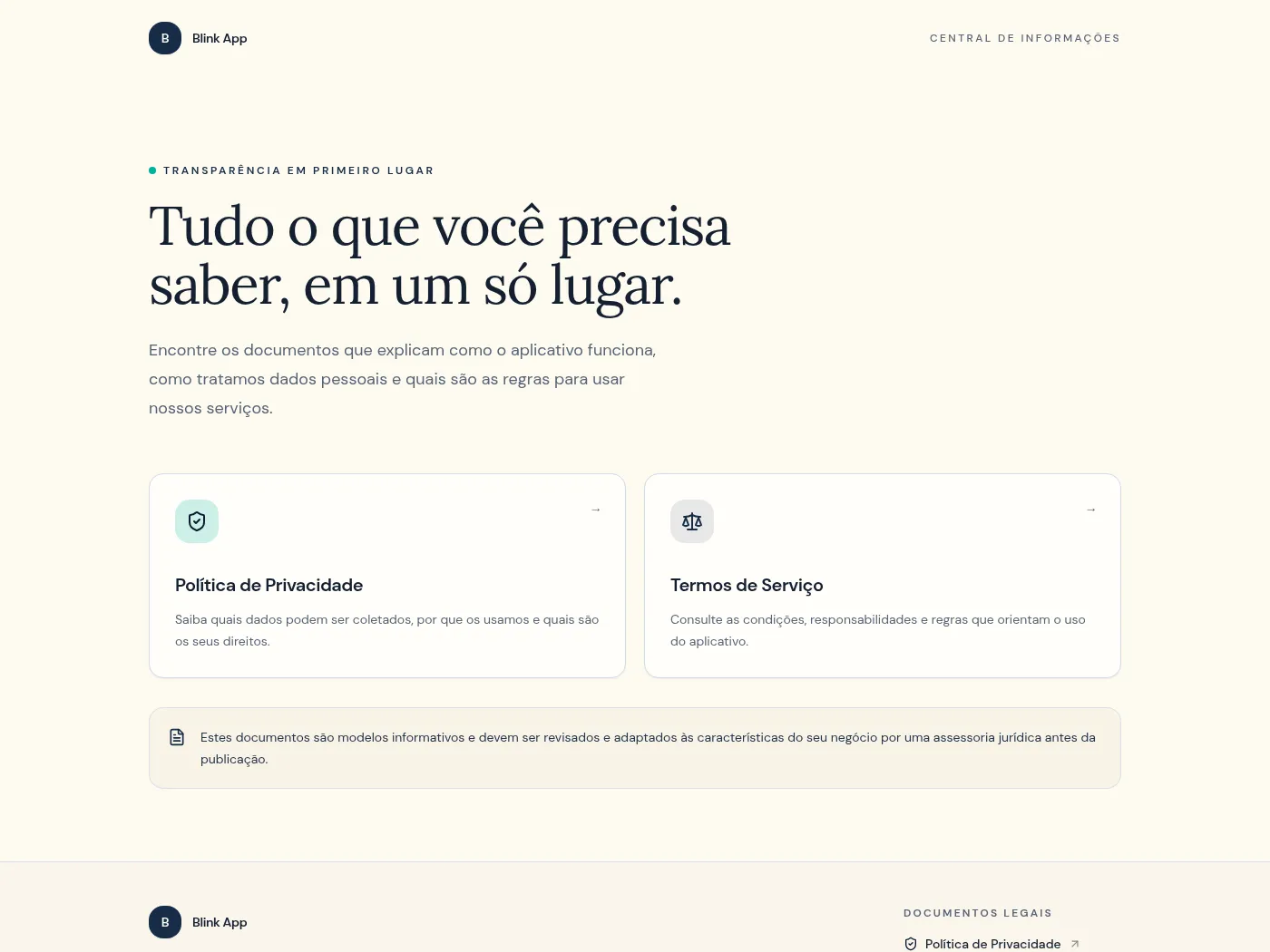 Legal Footer Routes