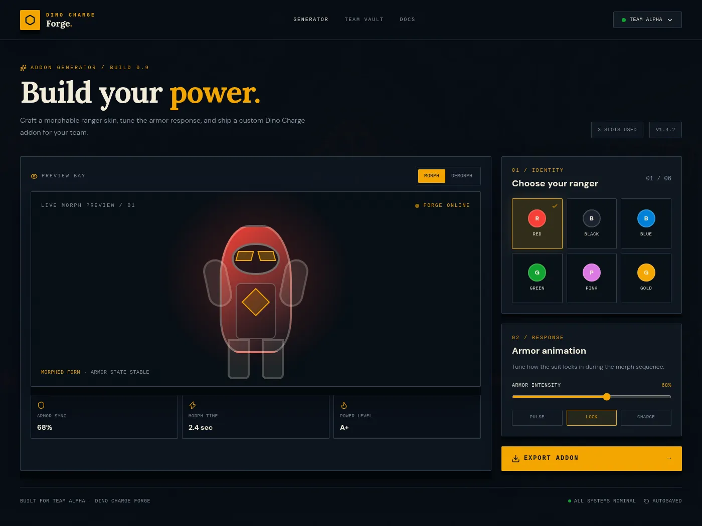 Dino Charge Addon Maker